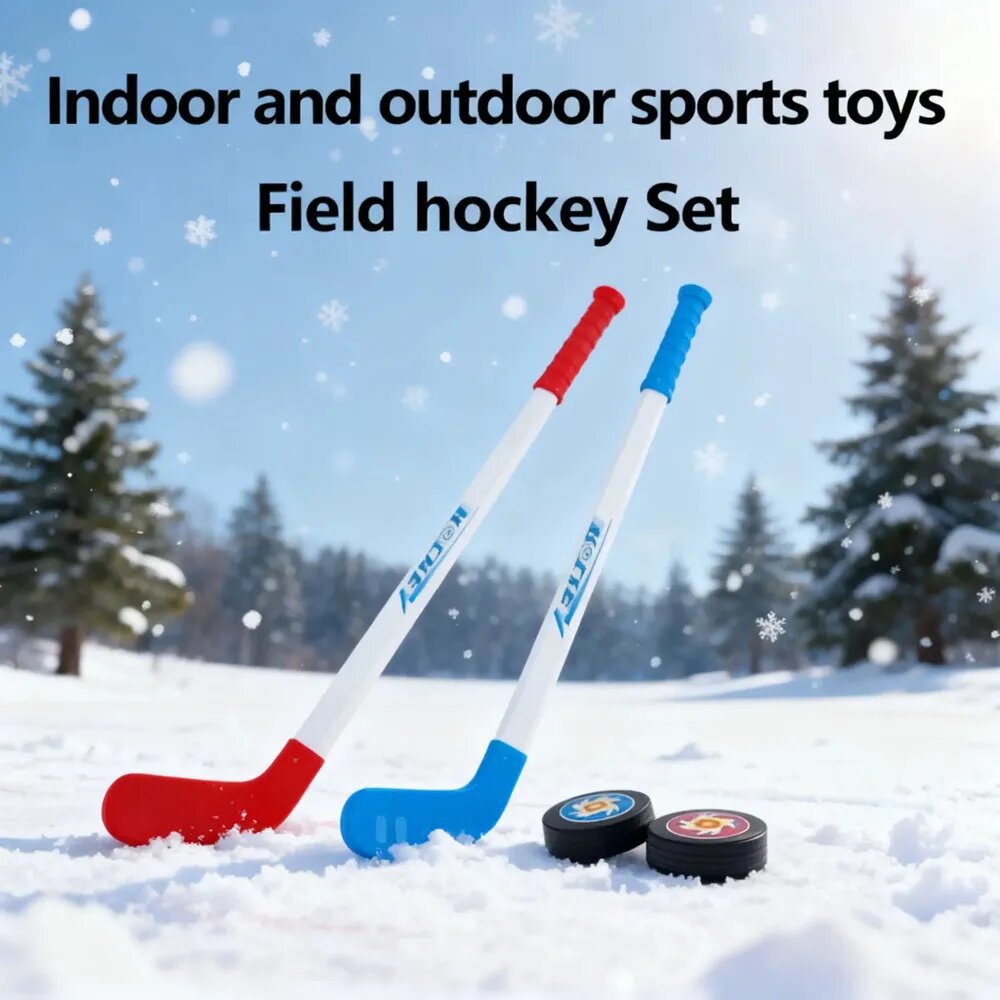 Игровой набор "Хоккеист" для детей, игра в хоккей, в комплекте 2 клюшки + 2 шайбы