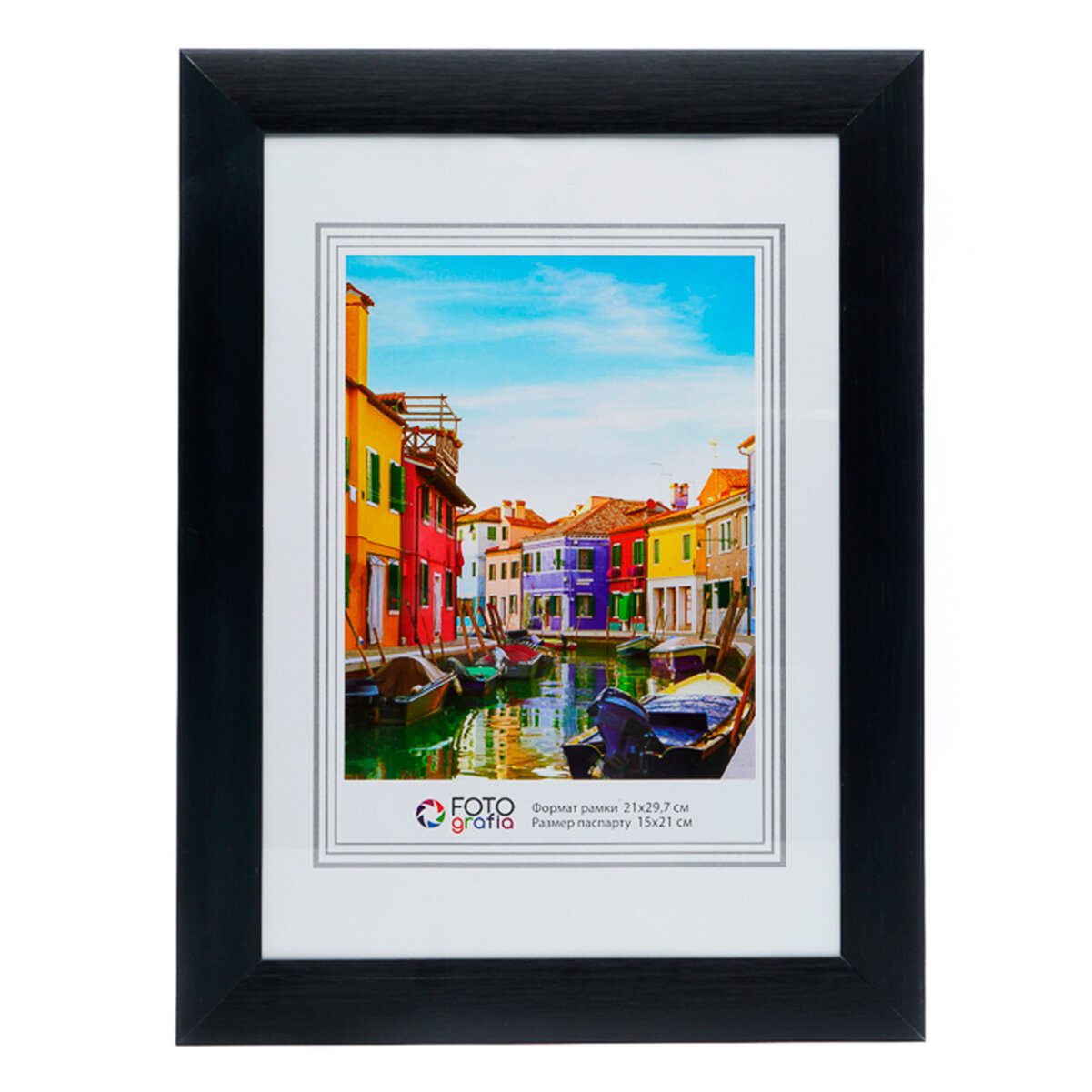 Фоторамка Fotografia А4 21x29.7 см, алюминий, черная