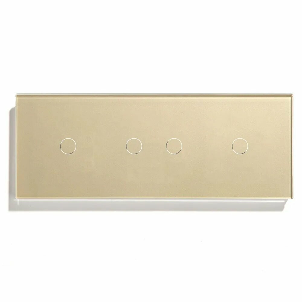 Сенсорный выключатель 4 клавиши, 3 поста (1+2+1) , панель стекло Золото,228mm