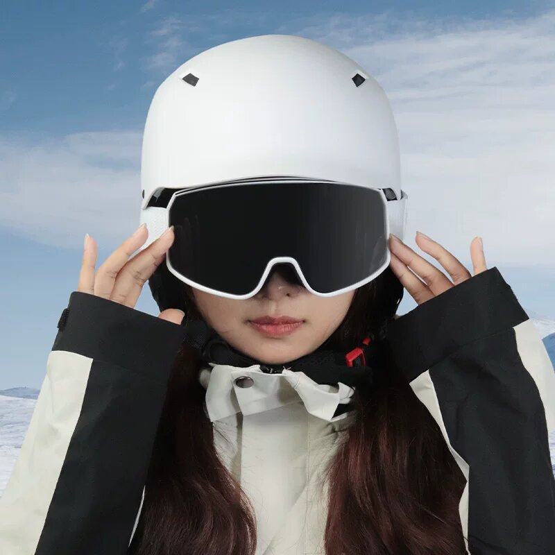 Магнитные снежные очки, цилиндрические лыжные очки с широким полем зрения, двухслойные противотуманные лыжные очки для