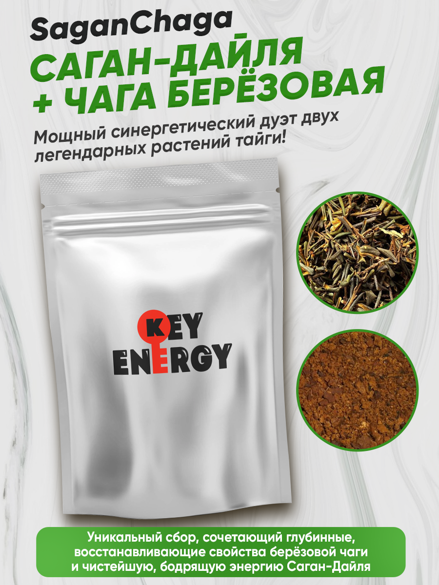 Саган-дайля + Чага берёзовая SaganChaga. Для энергии, тонуса и иммунитета (30 г)