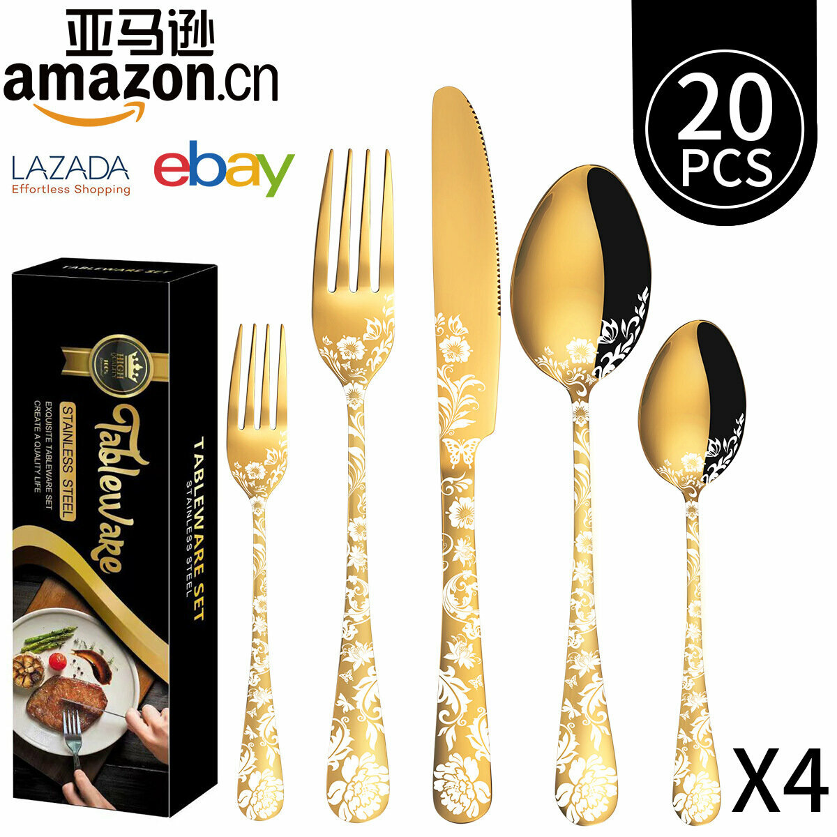 Самый продаваемый на Amazon набор столовых приборов из нержавеющей стали в форме черепа, набор столовых приборов в западном стиле с узором на Хэллоуин для отелей.