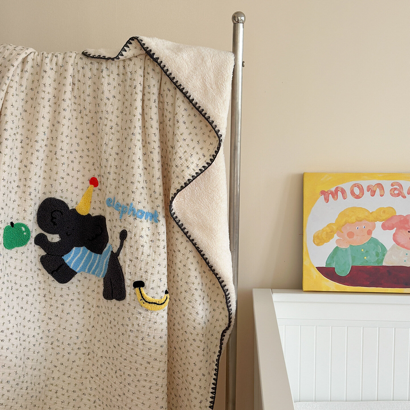 2025 новое осенне-зимнее лоскутное одеяло с вышивкой в форме треугольника и крючком по краю с одной стороны,