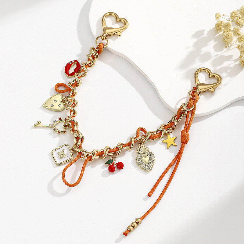 Сумка-шарм в форме сердца от Amazon, легкая роскошь, нишевый стиль, высококачественная сумка через плечо с удлиненной цепочкой и сердечком-брелоком