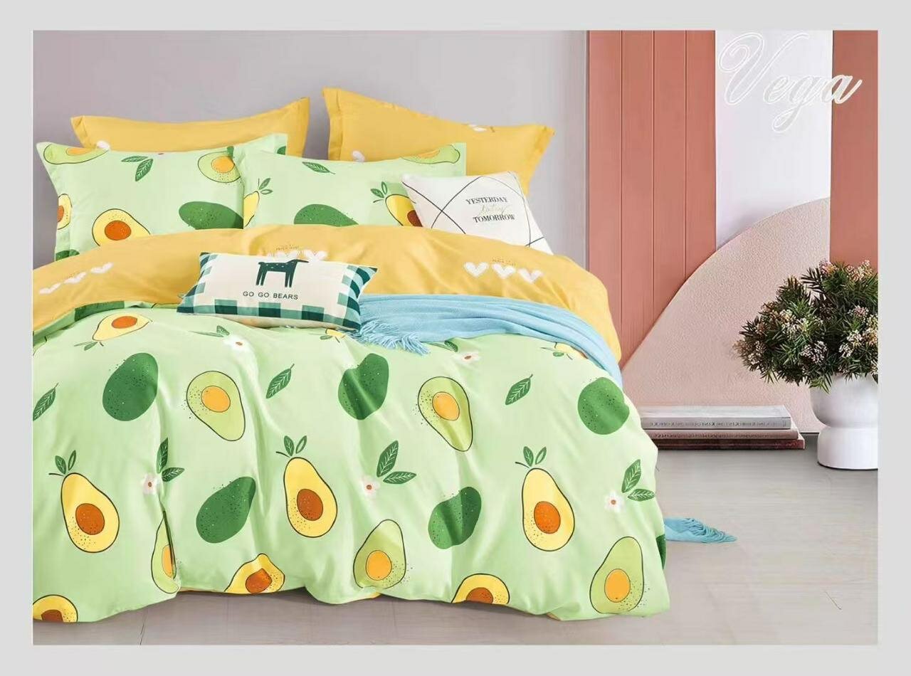 Комплект постельного белья 1.5 спальный - Салатовый Желтый Авокадо