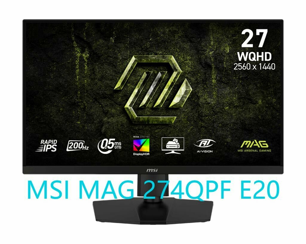 MSI 27" Монитор MAG 274QRFW E20 200Hz 2K 0.5ms(GTG) HDR400, MSI MAG 274QPF E20,27, черный, MAG 274QPF E20