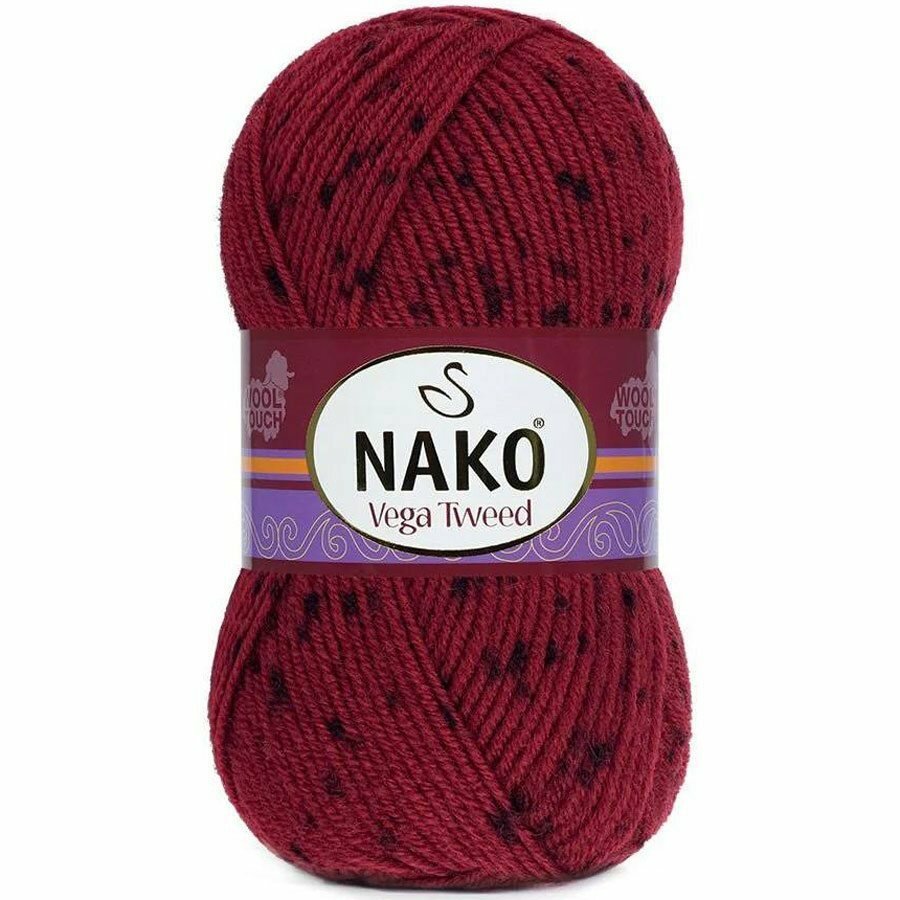 Пряжа Nako VEGA TWEED 35022 бордо (5 мотков)