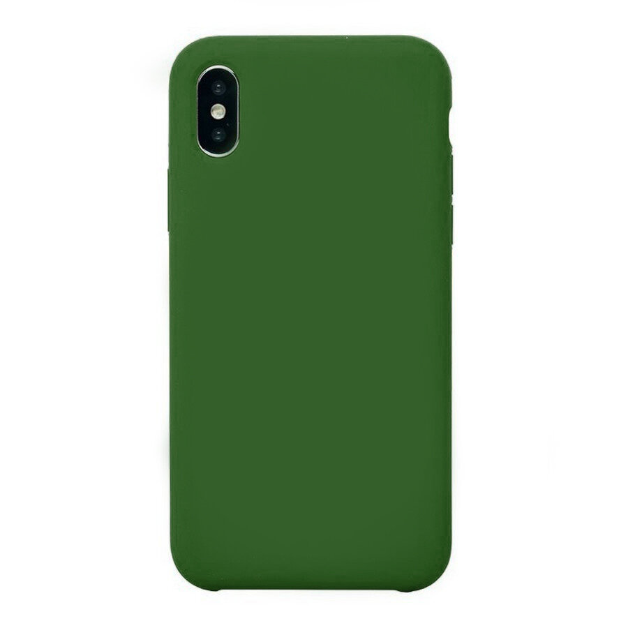 Силиконовая накладка без логотипа (Silicone Case) для Apple iPhone XS Max темно-зеленый