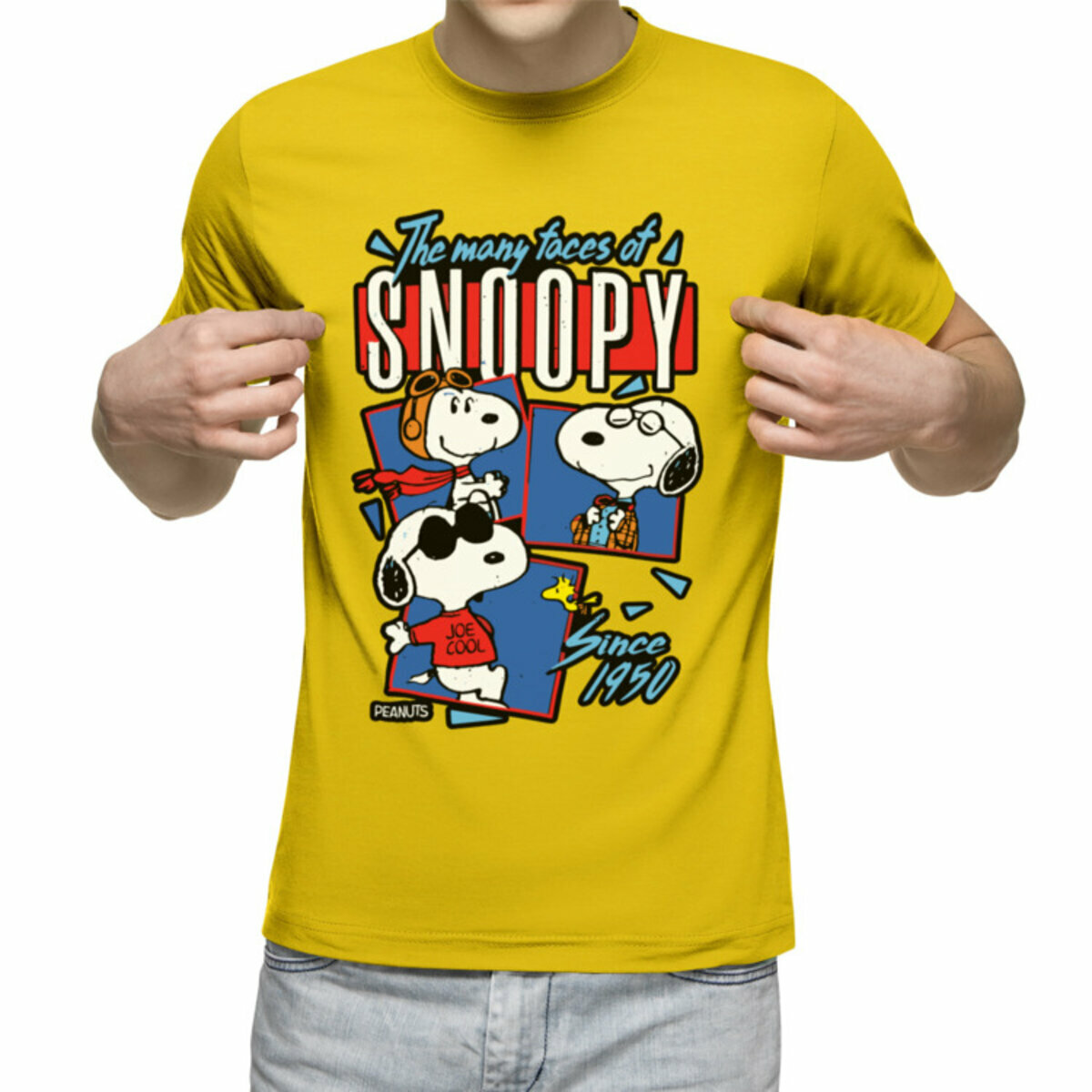 Мужская футболка «Снупи-Snoopy» (желтый, S)