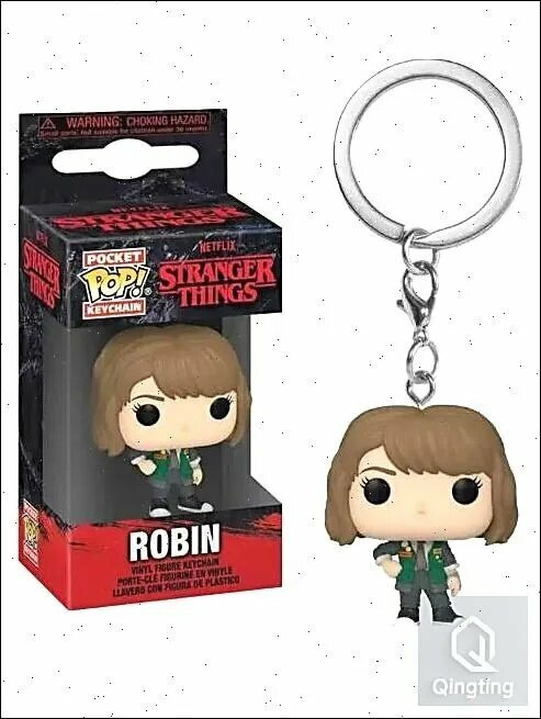 Коллекционный брелок-фигурка Funko Pop: Очень странные дела (Странные вещи Робин Stranger Things Robin Брелок для ключей), виниловая мини-фигурка , аксессуар на ключи и рюкзак