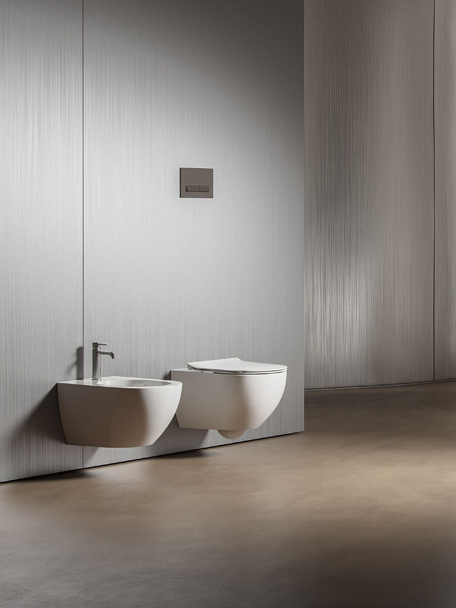 Биде подвесное Hatria Centrica Y9DB01, цвет белый глянцевый, с креплениями