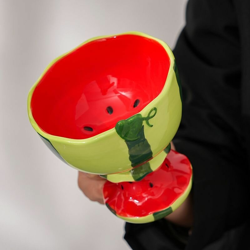 Креативная керамическая кружка в форме арбуза, высококачественная чашка для воды, подарок на день рождения для девочки, сувенирная кружка