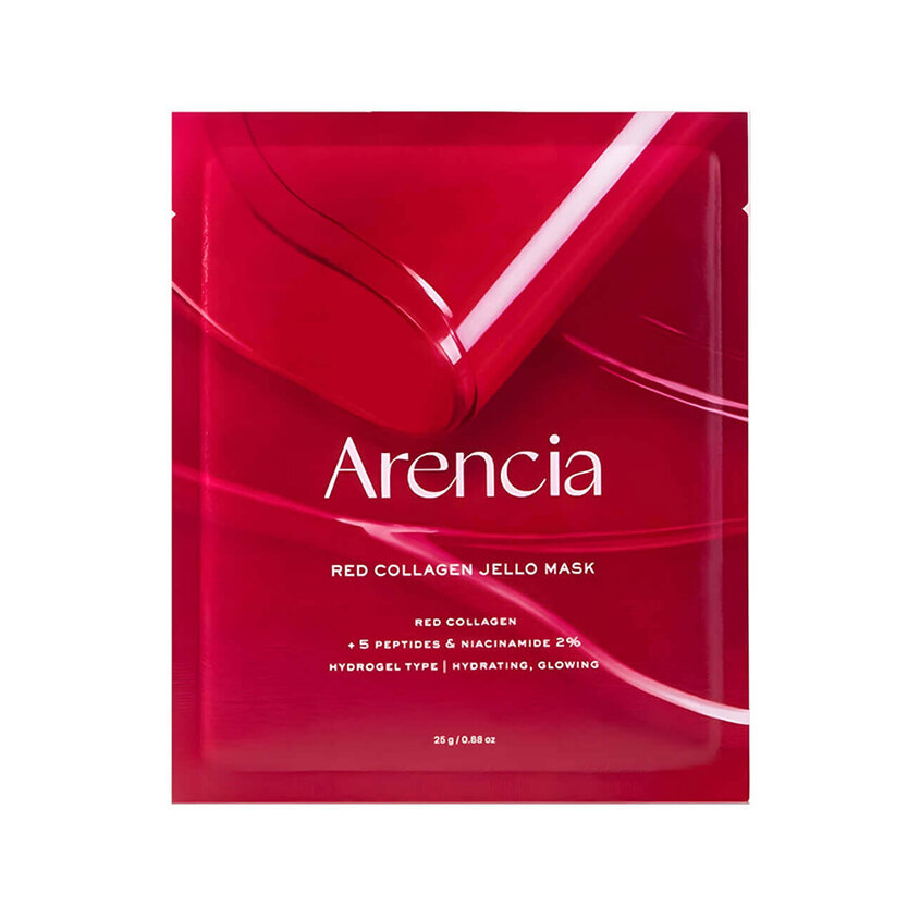 Маска для лица ARENCIA RED COLLAGEN гидрогелевая с коллагеном, пептидами и ниацинамидом 25 г