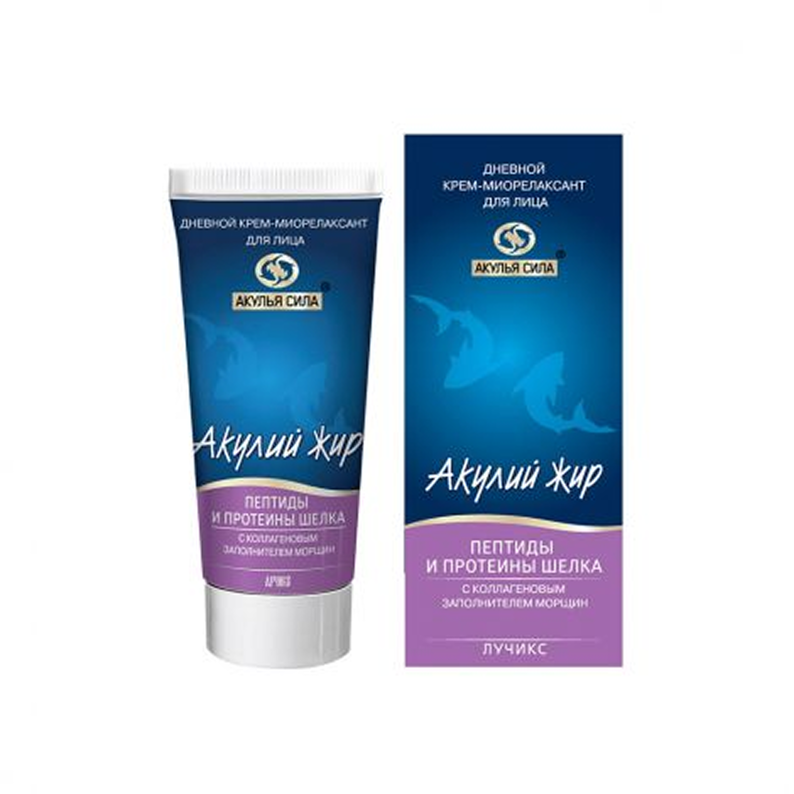 Акулья сила крем пептид и протеин шелка для лица миорелаксант дневной 50 мл