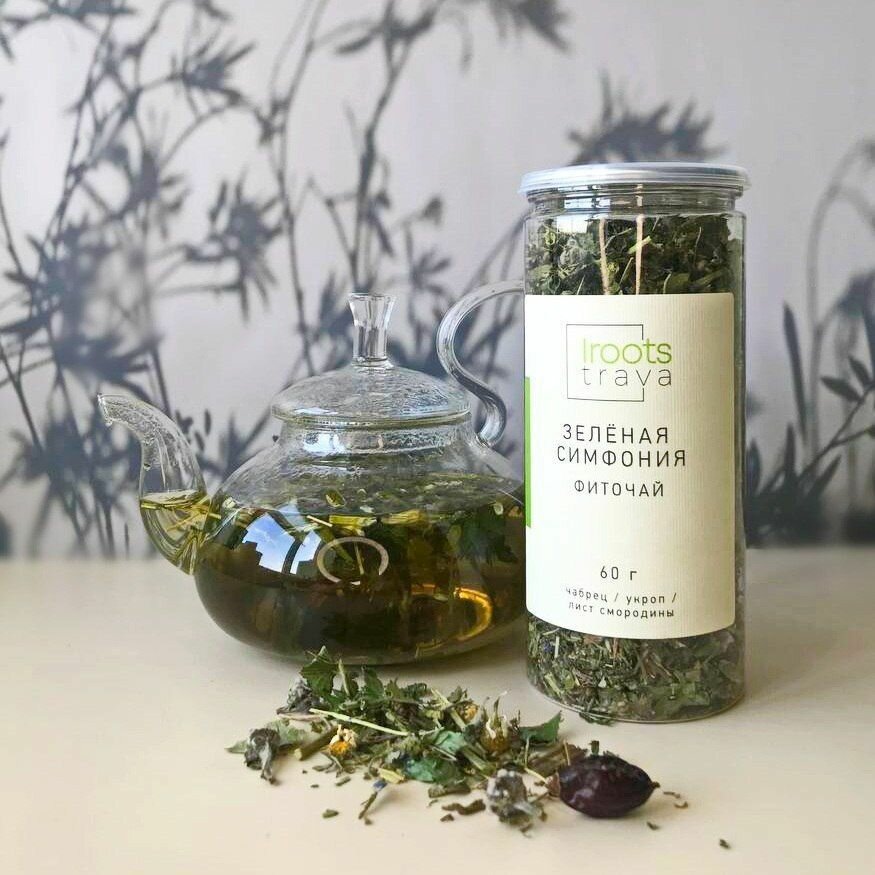 Травяной чай зелёная симфония IROOTS TRAVA банка 60 г