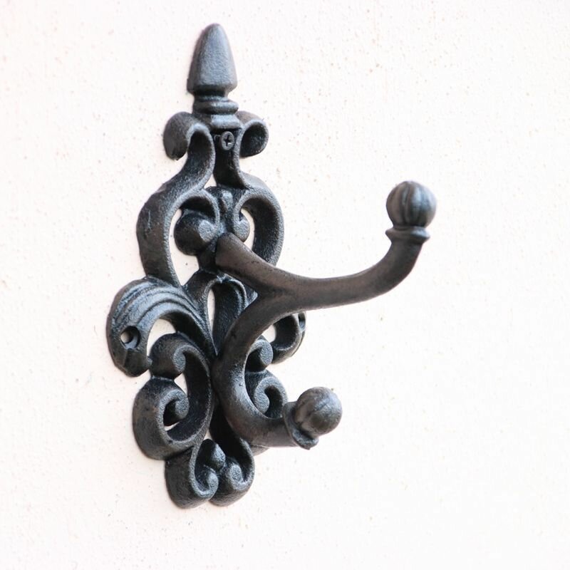 Европейский винтажный чугунный крючок для декоративного оформления двора и сада, настенный крючок для одежды, ключей и шляп.