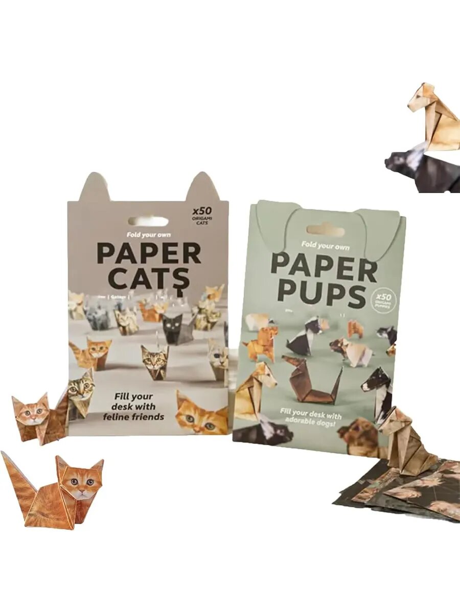 Кошки-оригами ручной работы, 50 листов, детские игрушки