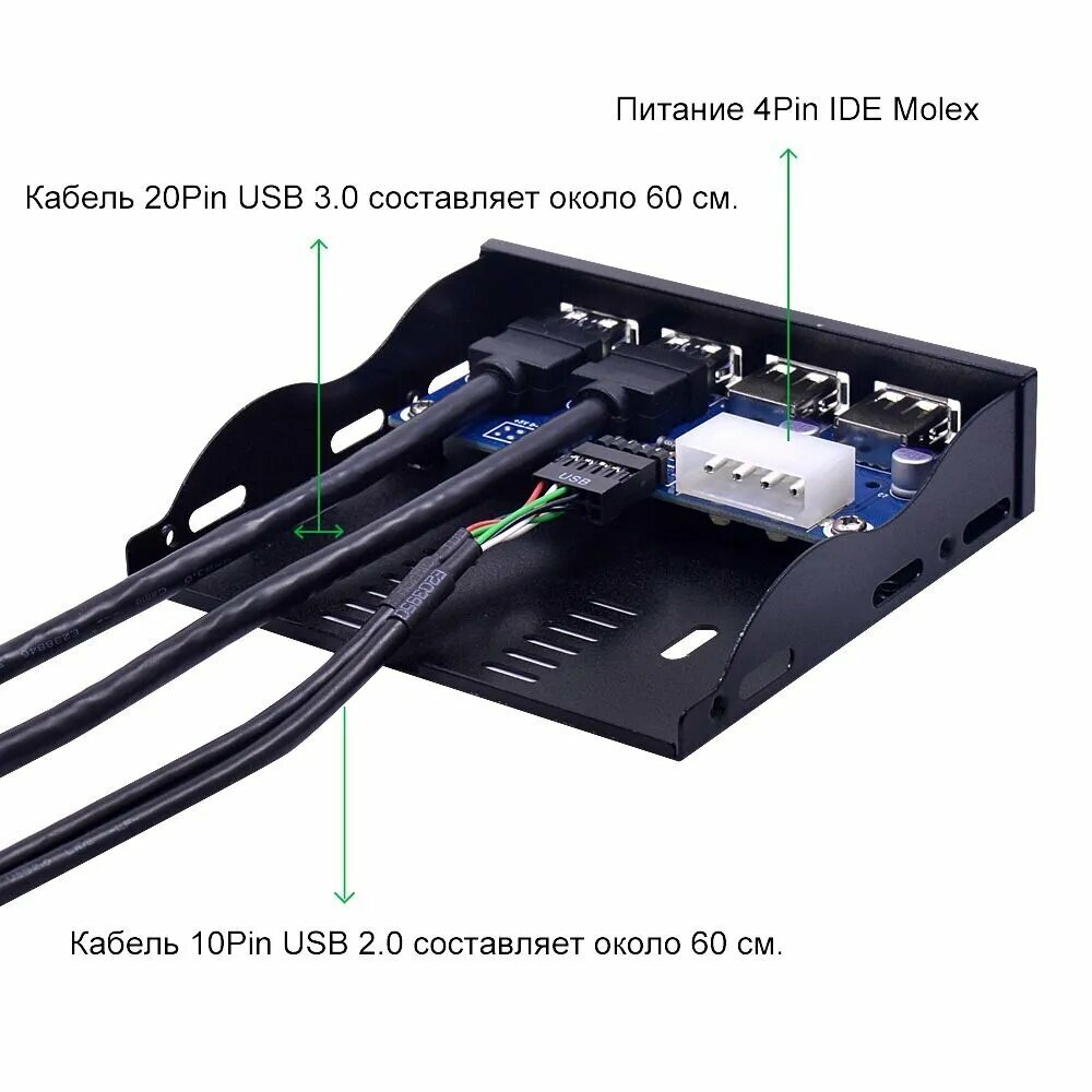 Передняя панель USB 3.0 USB 2.0 концентратор для Настольный 3,5' флоппи-дисковода CHIPAL Type-A USB3.0*2, USB2.0*2