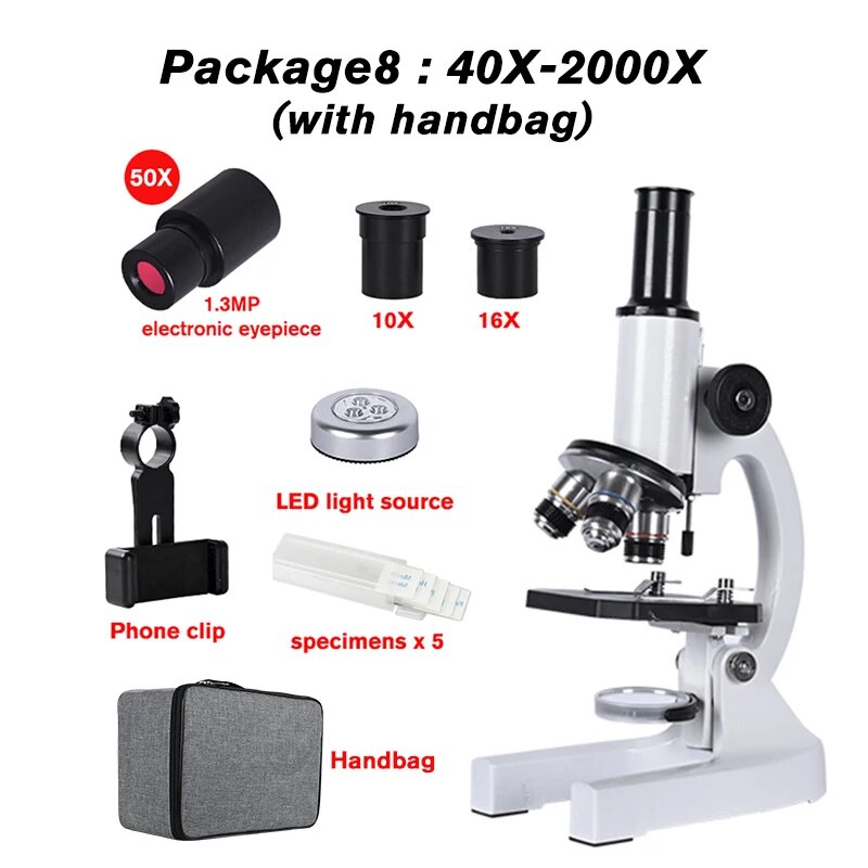 Биологический микроскоп OSEELANG 40X-2000X Package8