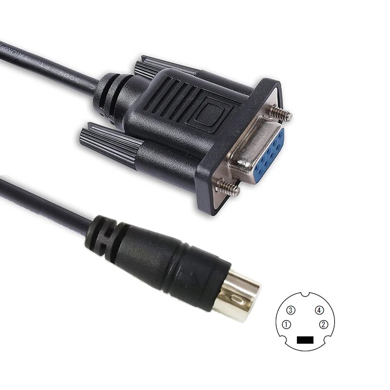 Кабель для программирования ПЛК Fatek FBs D-sub 9-контактный разъем DB9 «мама» на Mini Din 4P «папа» для ПЛК Fatek Facon FBs