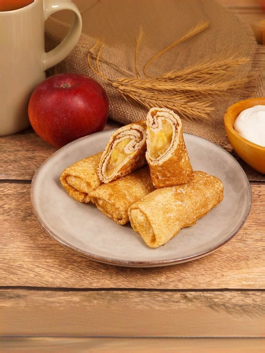 Блинчики с конфитюром "Яблоко" 500 гр, Ферма Евгения Рошаля, замороженные