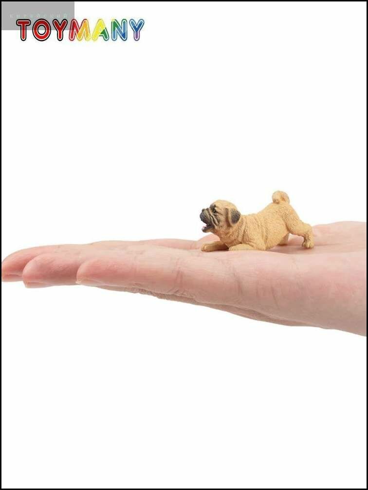 Миниатюрная фигурка питомца Игривый щенок мопса Toymany, 45X19X23 мм