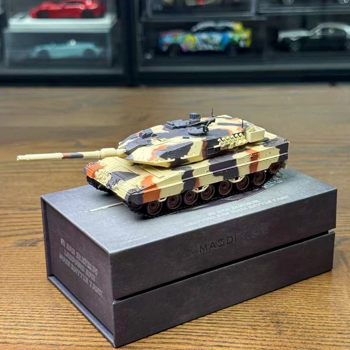 Masidi 1:64 Leopard 2A6, желтый камуфляж, металлическая модель танка