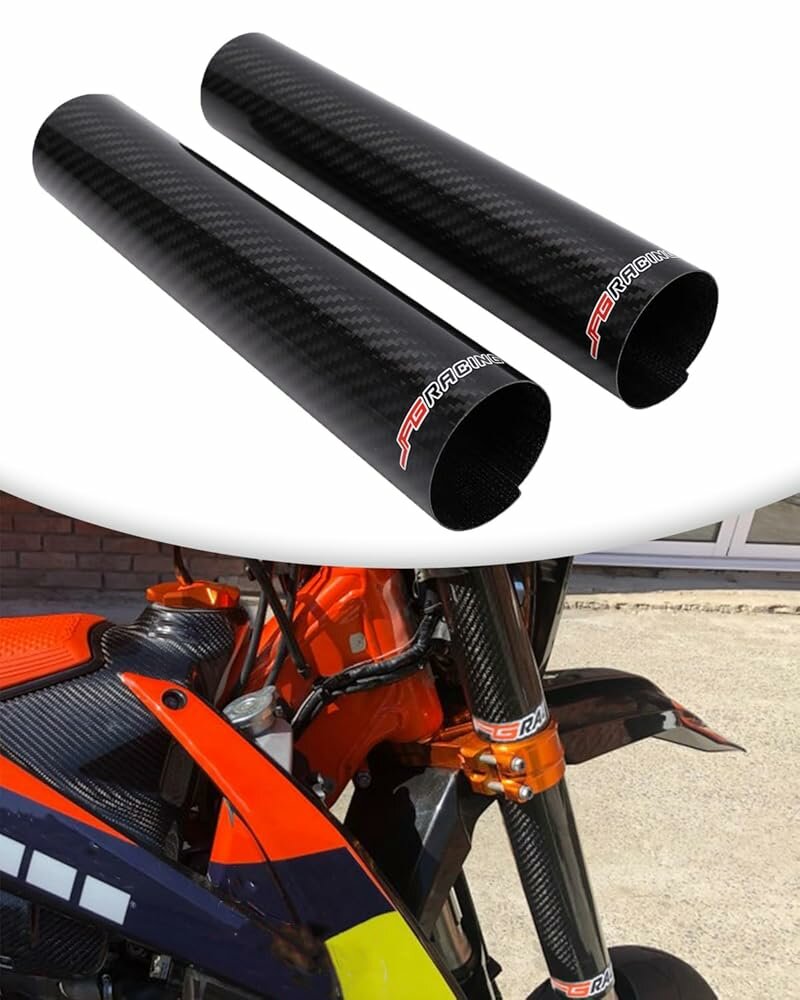 Чехол-пыльник (гайтер) на вилку карбон 140 мм. Универсальная защита для питбайков, кросса и эндуро