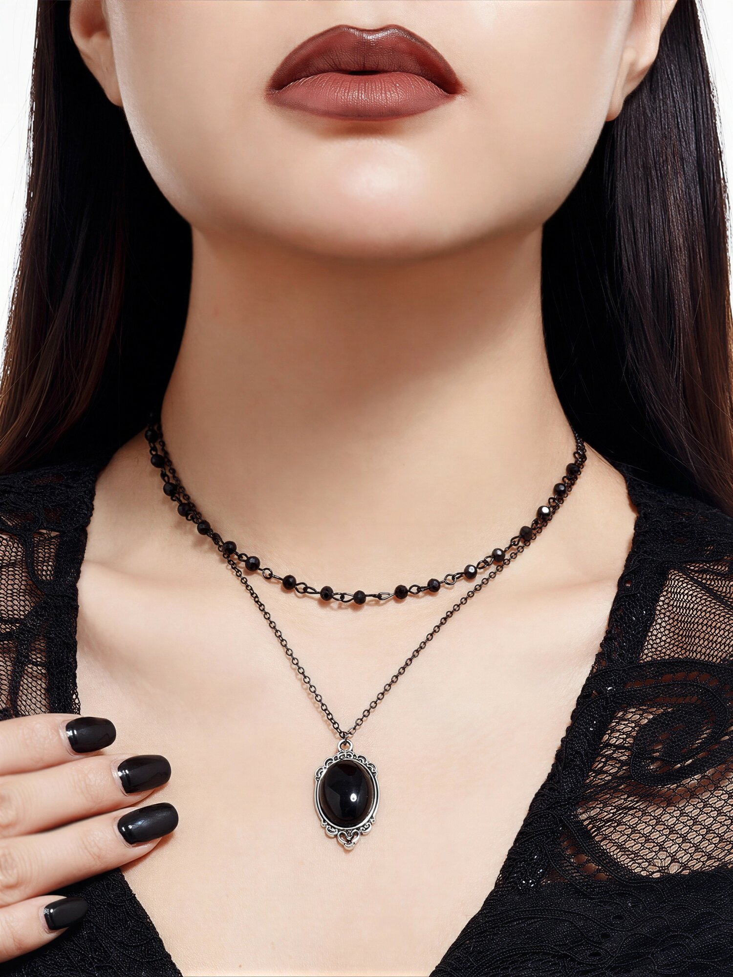 Чокер, эмаль, металл, комплект