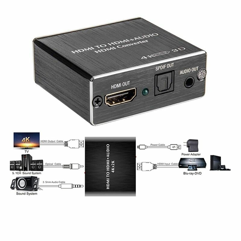 HDMI-Совместимый Аудиоконвертер Spdif Audio Extractor Стерео Экстрактор Оптический