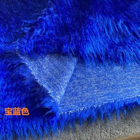 Плюшевая ткань зеленая 100% полиэстер 1,6 м Синий, Pure royal blue