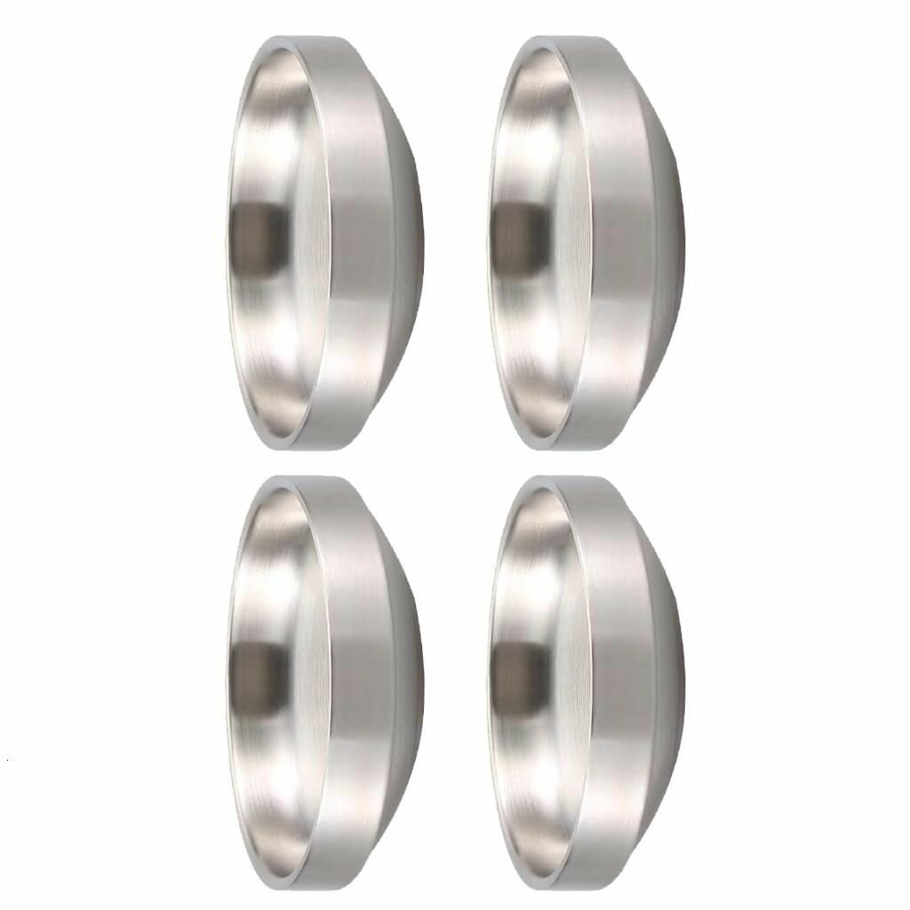 Набор из 4 круглых двухъярусных соусниц из нержавеющей стали, - L
