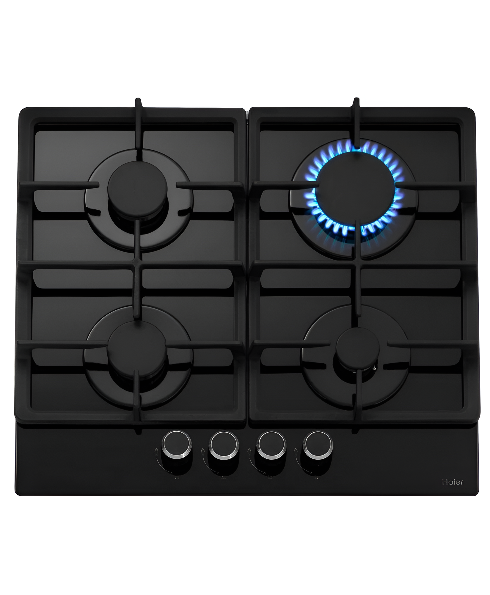 Газовая варочная панель с конфоркой WOK Haier HHXG64CN, автоматический электроподжиг, WOK конфорка