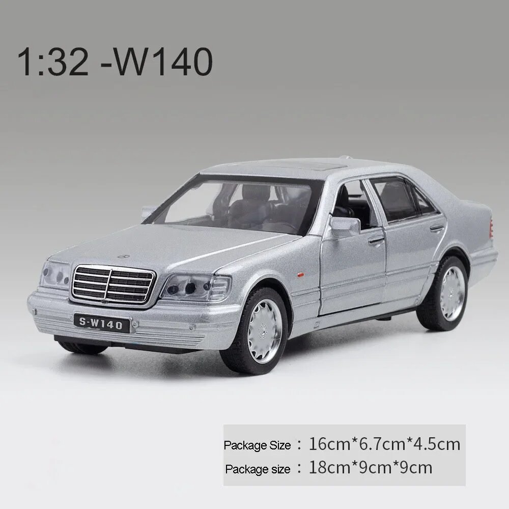 Модель автомобиля Mercedes-Benz S-W140 1:32, Gray