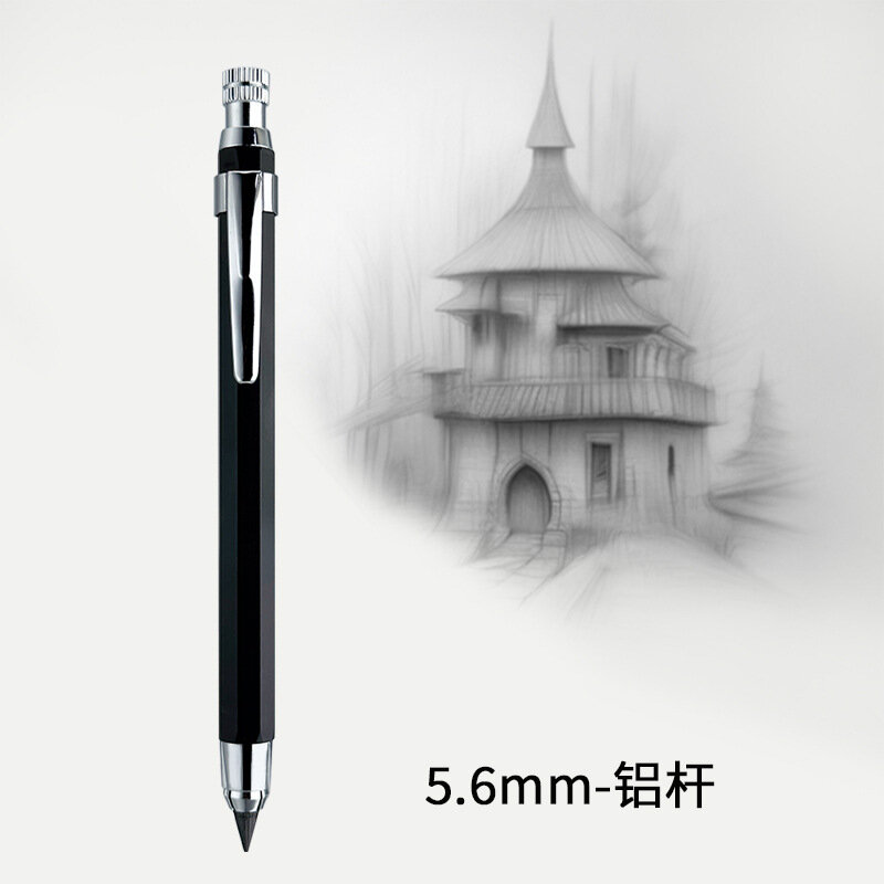 [2025] Металлические шестигранные механические карандаши толщиной 5,6 мм и 4,0 мм с возможностью нанесения индивидуального логотипа, рисунка комикса или эскиза вручную.