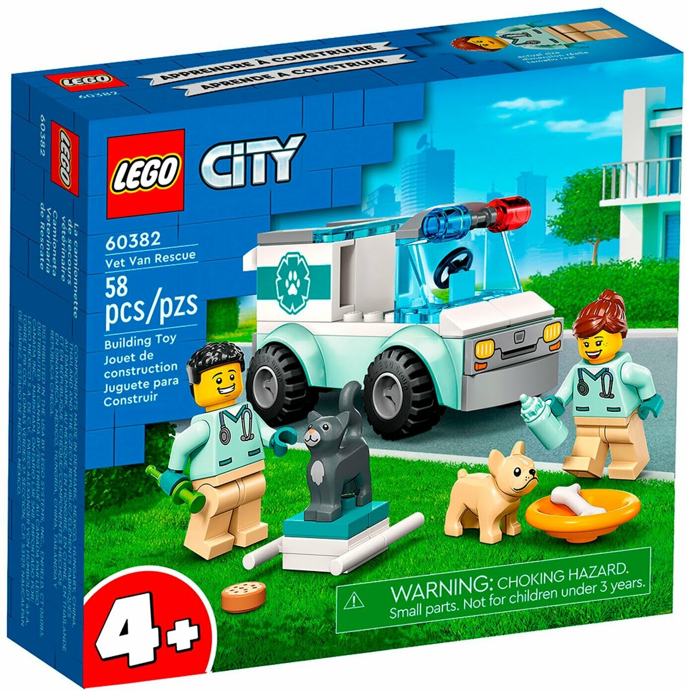 60382 Конструктор детский LEGO City Спасатели-ветеринары, 58 деталей, возраст 4+