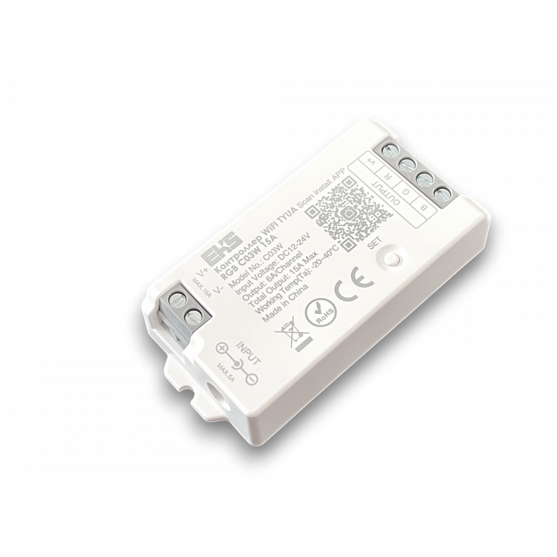 Контроллер для светодиодной ленты EKS Wi-Fi TUYA RGB C03 15A, 12-24В