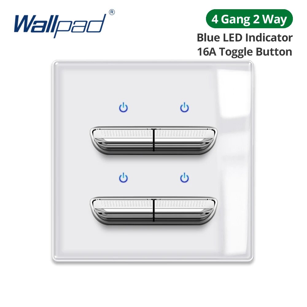 Wallpad 4 Gang 2 Way Белая настенная панель со светодиодом