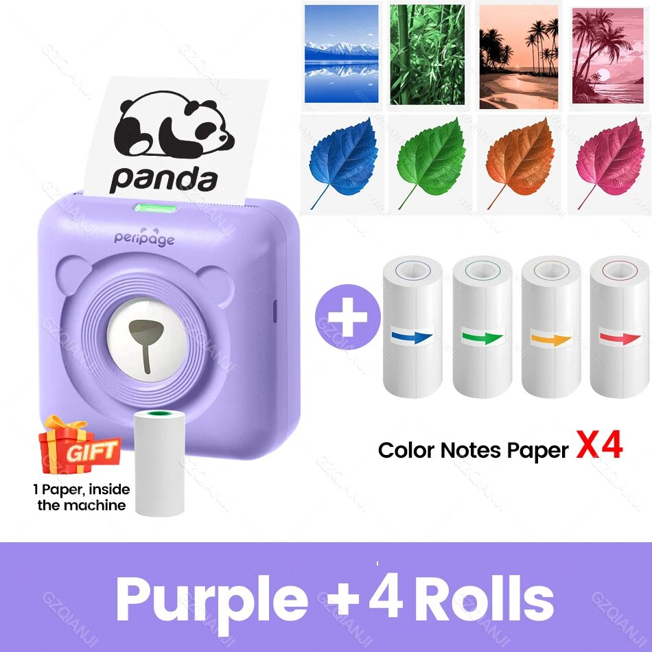 Термопринтер Peripage A6 Purple add 4Rolls