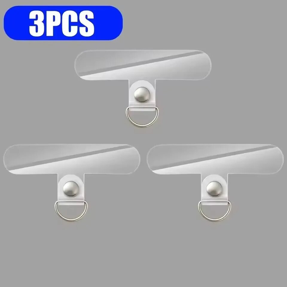 Прозрачный гибкий ремешок-держатель для телефона с защитой от потери, универсальные крепления-накладки, клипса для шнурка