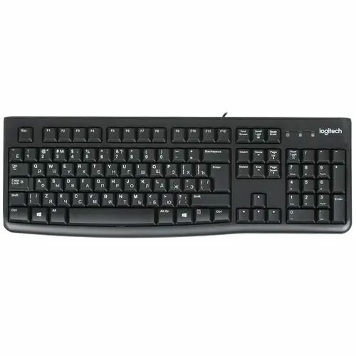 Клавиатура проводная Logitech K120, 920-002522, мембранная, черный