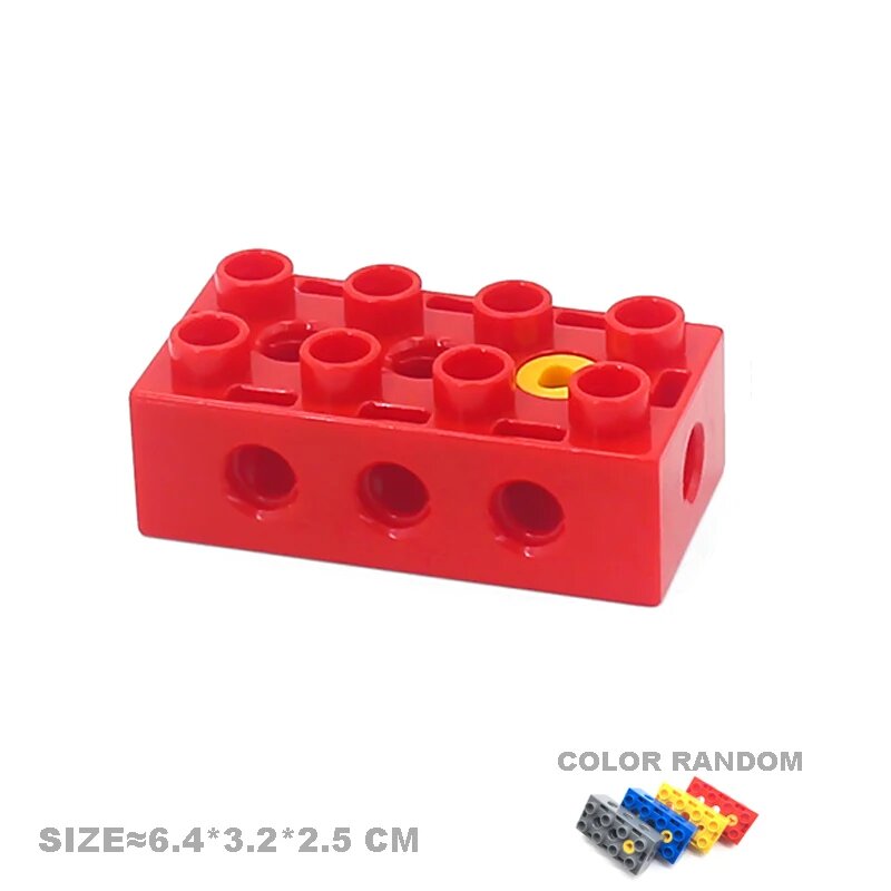 Красный строительный блок 6.4*3.2*2.5 см, 8hole threaded