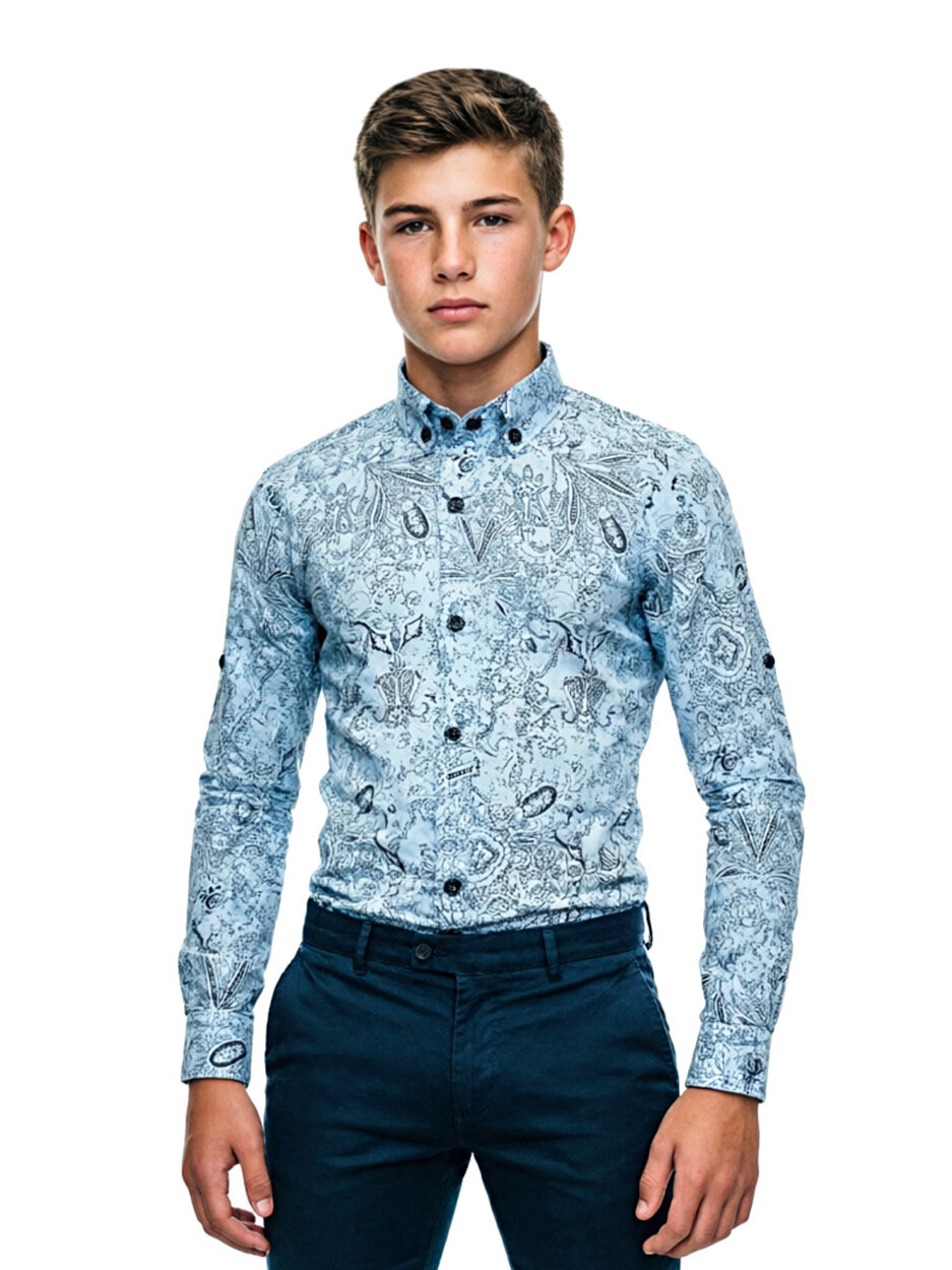 Школьная рубашка Рубашка стрейч - коттон с длинным рукавом