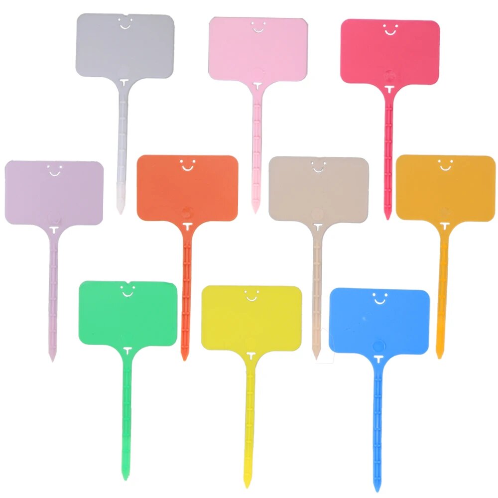 Пластиковые т-образные ярлыки для растений 10 цветов 50PCS, Белый, K - mixed