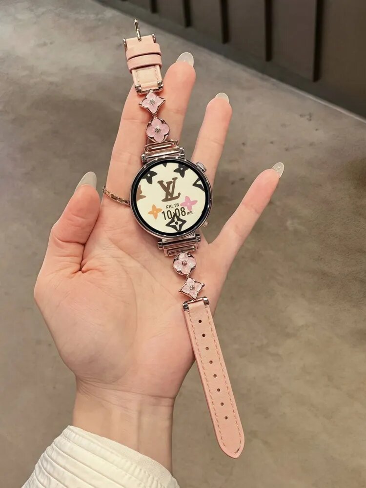 Металлический кожаный ремешок для часов Louis Vuitton, подходит для фитнес-браслета Huawei GT6 41 мм , Huawei GT5 41 мм/GT4 41 мм и GT5 Pro 42 мм, модный ремешок