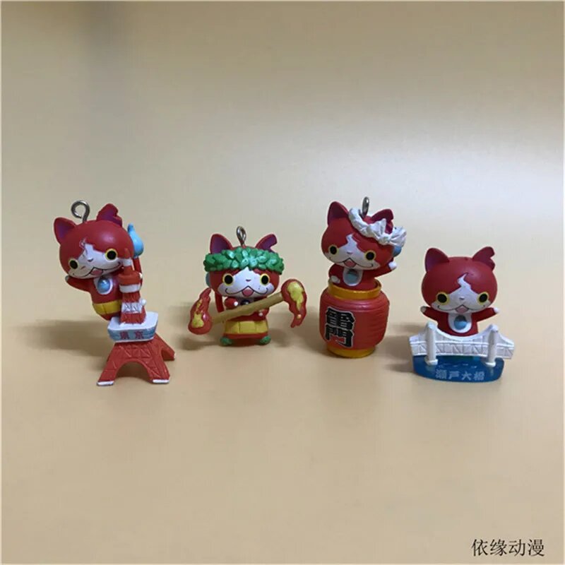 Фигурки Yokai Watch Jibanyan 3 см ПВХ набор 4 шт