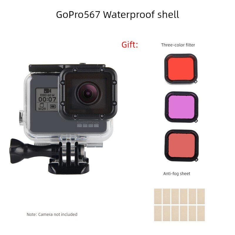 Водонепроницаемый чехол GoPro 5 6 7 с тремя цветными фильтрами для подводного спорта