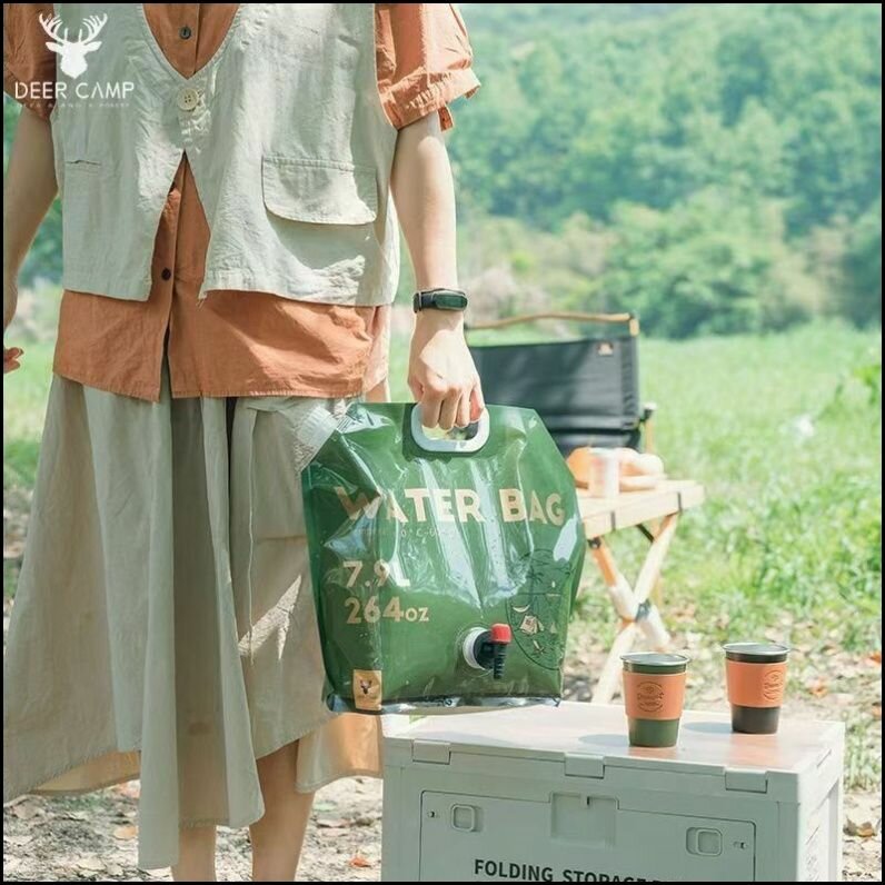 Туристический рукомойник для дачи, сада, похода, 7,9 литров Канистра-умывальник складная с краном,