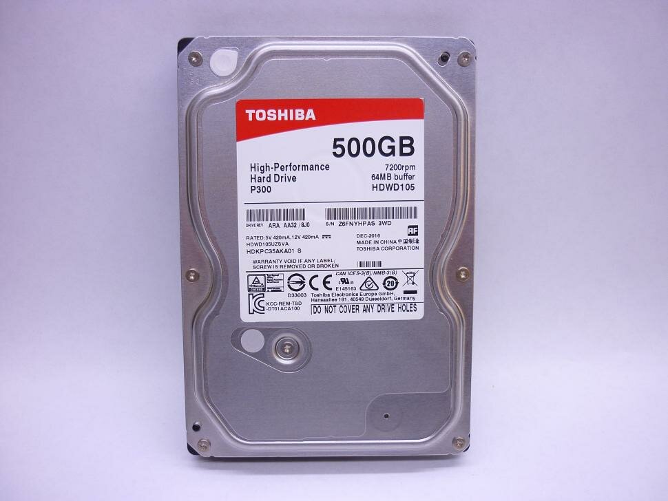 Жесткий диск 3.5 HDD 500GB Toshiba P300