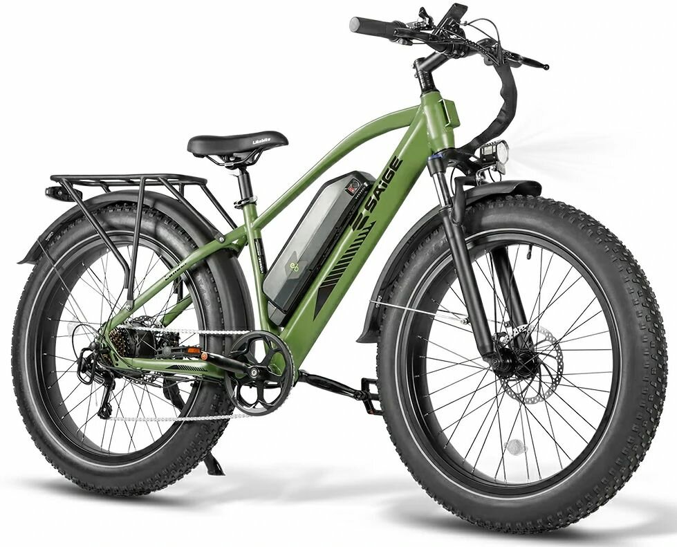Электровелосипед SAIGE LANDER (48V/13Ah) - Зелёный, высокая рама